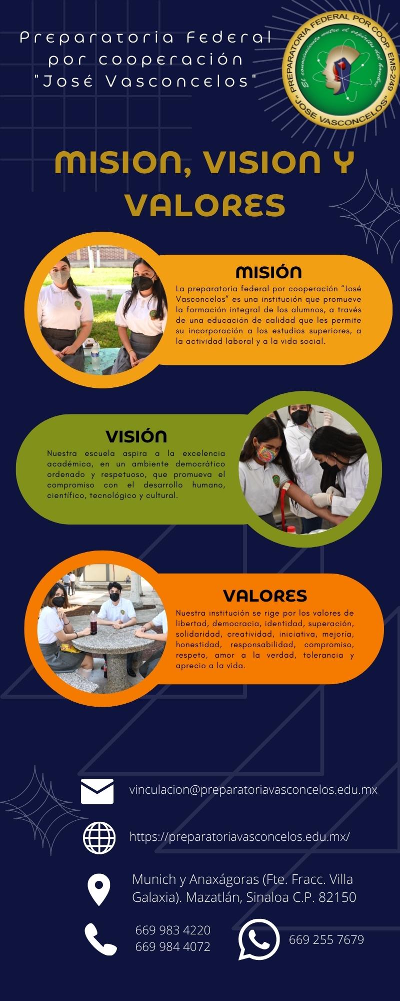 Mision, Vision y Valores – Jose Vasconcelos